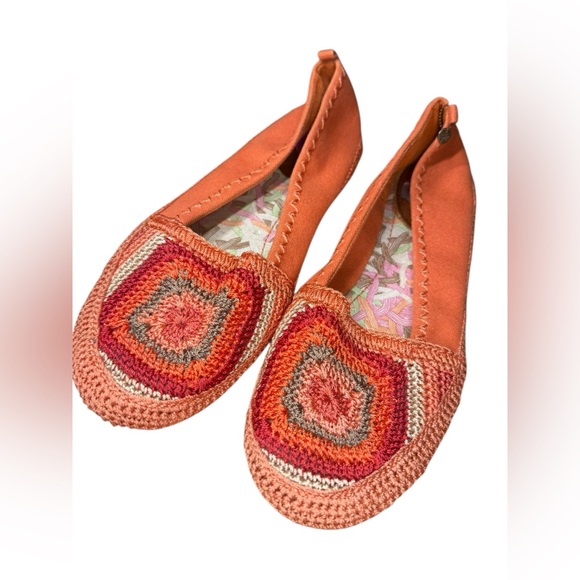 The Sak | Shoes | The Sak Orange Boho Crocheted Granny Square Hack Sack ...